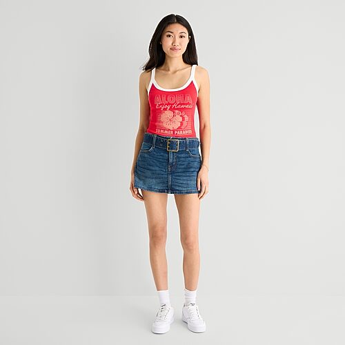 Click here for Arizona Belted Womens Juniors Low Rise Mini Denim... prices