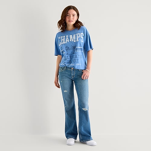 Click here for Arizona Womens Juniors Low Rise Bootcut Jean  6  B... prices