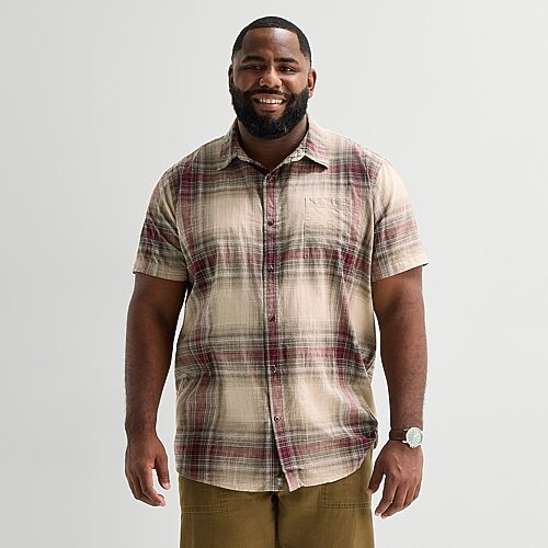 Click here for mutual weave Mens Short Sleeve Regular Fit Big and... prices