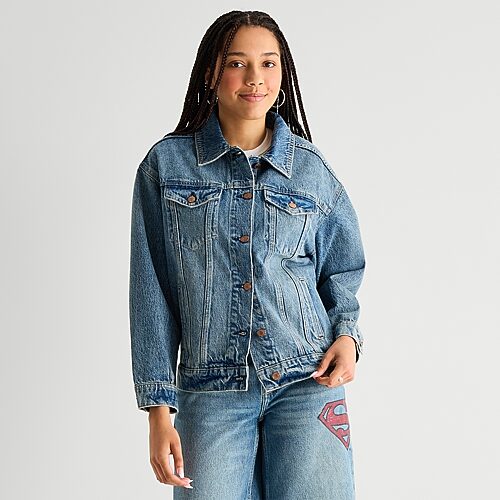Click here for Arizona Supergirl Womens Supergirl Denim Jacket  X... prices