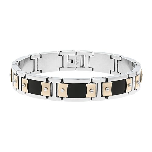 Click here for Mens Stainless Steel & Rose-Tone IP Link Bracelet... prices