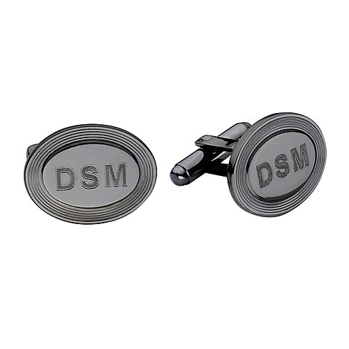 Click here for Personalized Oval 5-Line Border Cuff Links  One Si... prices