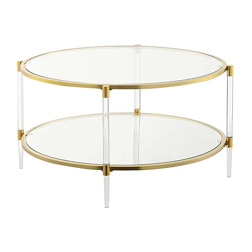 Click here for Royal Crest 2 Tier Acrylic Glass Coffee Table  One... prices