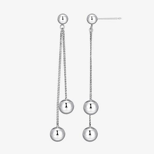 Click here for Bead Dangle Womens Sterling Silver Drop Earrings... prices