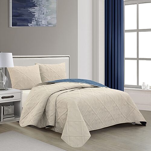 Click here for Stratford Park Kessy 3-pc. Quilt Set  One Size  Bl... prices