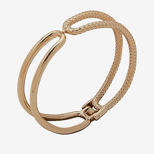 Click here for Worthington Gold Tone Textured Hinge Womens Cuff B... prices