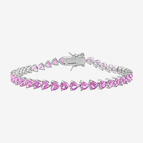 Click here for Womens Lab Created Pink Sapphire Sterling Silver 7... prices