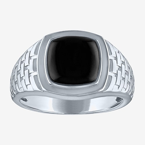Click here for Mens Genuine Black Onyx Sterling Silver Fashion Ri... prices