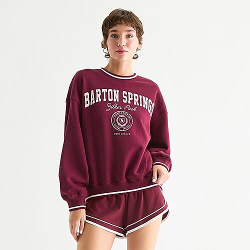 Click here for Arizona Oversized Womens Juniors Crew Neck Long Sl... prices