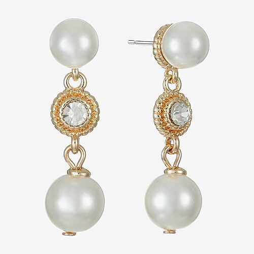 Click here for Monet Jewelry Womens Glass Simulated Pearl Round H... prices