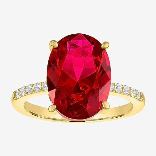 Click here for Womens Lab Created Red Ruby 14K Gold Over Silver O... prices