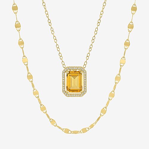 Click here for 2-pc.Birthstone Necklace Set in Pure Silver Over B... prices
