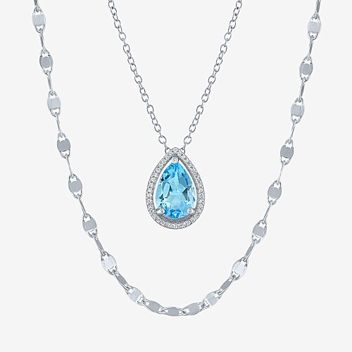 Click here for 2-pc.Birthstone Necklace Set in Pure Silver Over B... prices
