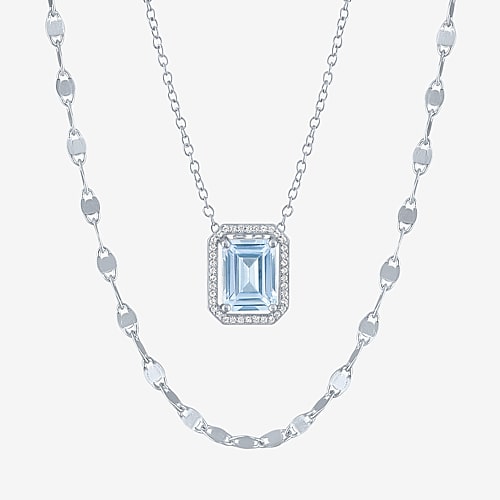 Click here for 2-pc.Birthstone Necklace Set in Pure Silver Over B... prices