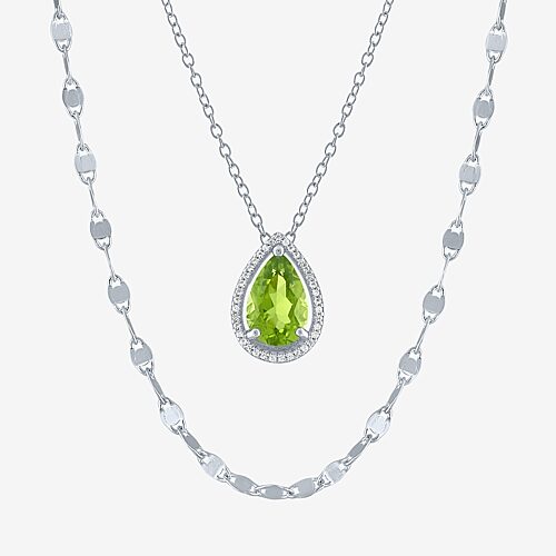 Click here for 2-pc.Birthstone Necklace Set in Pure Silver Over B... prices