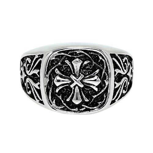 Click here for Mens Two-Tone Stainless Steel Cross Ring  10  Two... prices