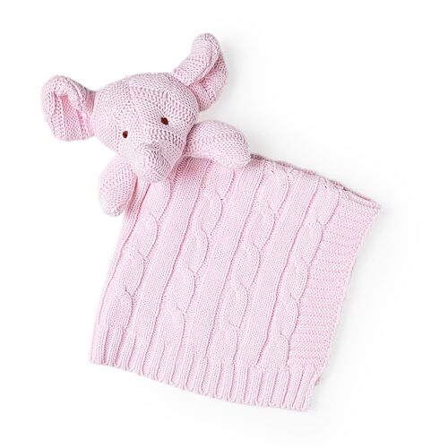 Click here for 3 Stories Trading Knit Elephant Security Blanket -... prices