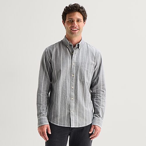 Click here for mutual weave Mens Long Sleeve Regular Fit Button-D... prices