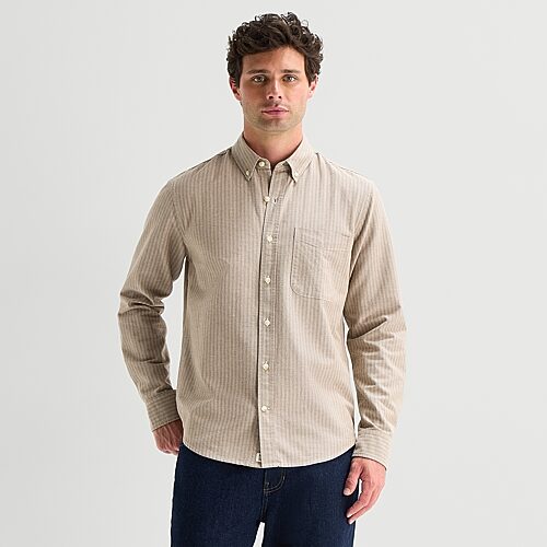 Click here for mutual weave Mens Long Sleeve Regular Fit Button-D... prices