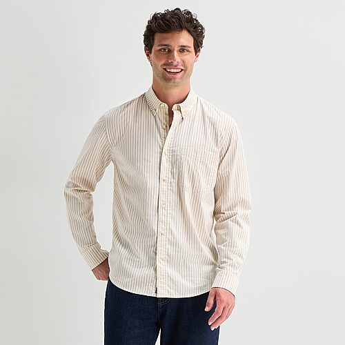 Click here for mutual weave Mens Long Sleeve Regular Fit Button-D... prices