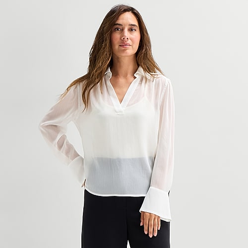 Click here for A.N.A Sheer Womens Long Sleeve Blouse  X-small  Be... prices
