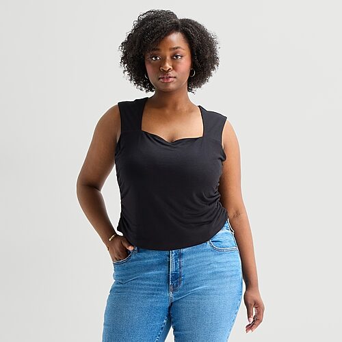 Click here for a.n.a Womens Plus Square Neck Sleeveless Tank Top... prices