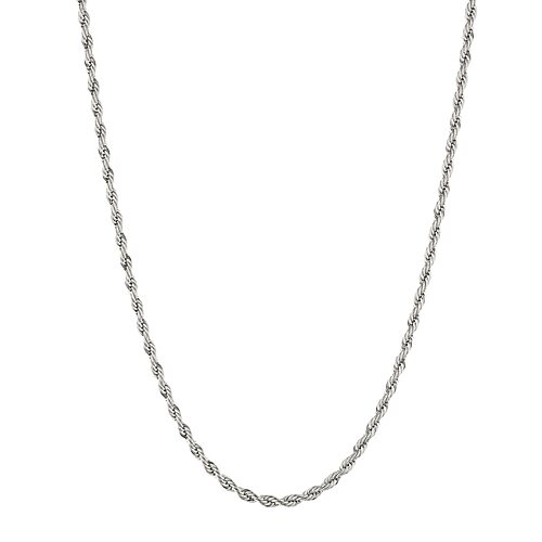 Click here for Mens 4mm Stainless Steel Rope Chain  One Size  Whi... prices