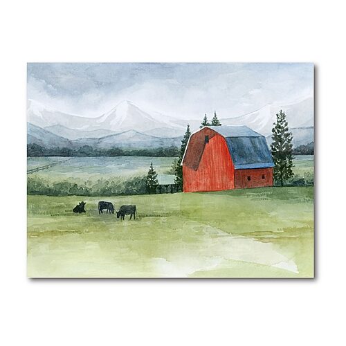 Click here for Courtside Market Red Barn In Prairie Canvas Art  O... prices