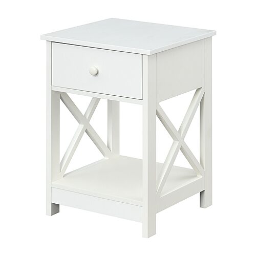 Click here for Oxford 1-Drawer Storage End Table  One Size  White prices