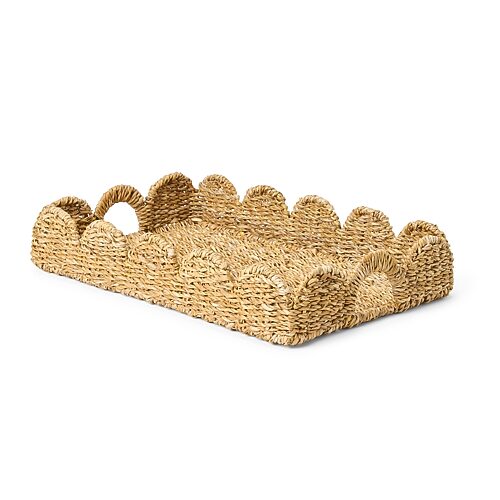 Click here for Linden Street Seagrass Scalloped Serve Tray  One S... prices