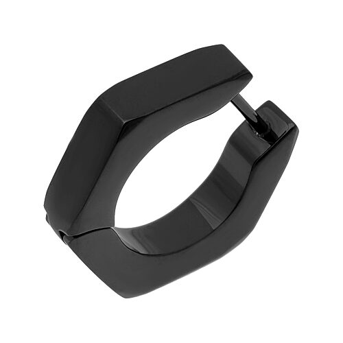 Click here for Mens Stainless Steel & Black IP Hexagon Single Hug... prices