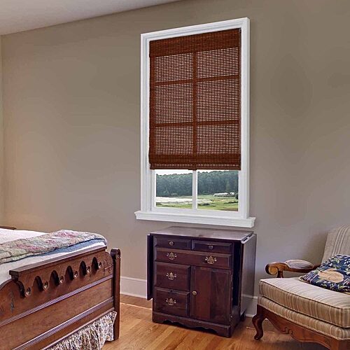 Click here for Bamboo Woven Wood Cordless Room Darkening Roman Sh... prices