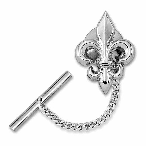 Click here for Fleur de Lis Tie Tack  One Size  Gray prices
