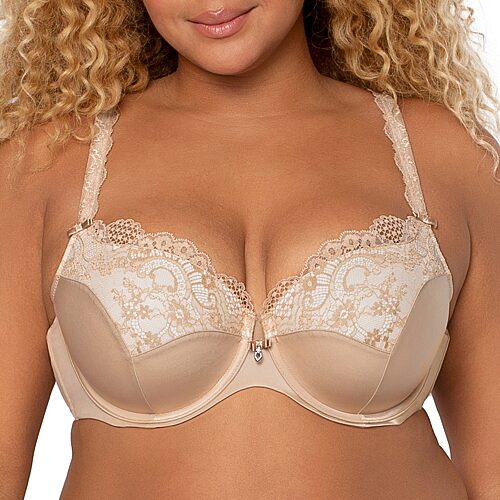 Click here for Curvy Couture Tulip Lace Push Up Bra-1017  Dd  Bei... prices