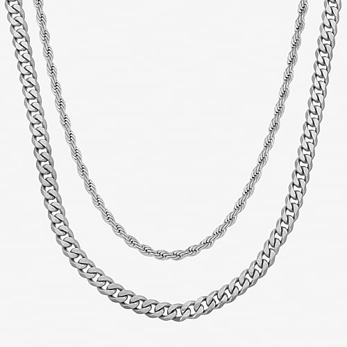 Click here for Mens Stainless Steel 2-pc. Necklace Set  One Size prices