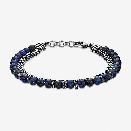 Click here for Mens Blue Tigers Eye Stainless Steel Beaded Bracel... prices