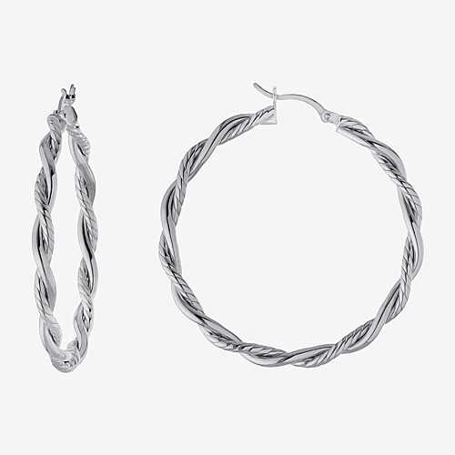 Click here for Womens Sterling Silver 50.8mm Hoop Earrings  One S... prices