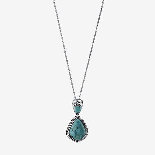 Click here for Womens Enhanced Blue Turquoise Sterling Silver 18... prices
