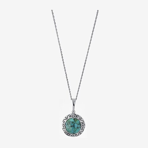 Click here for Womens Enhanced Blue Turquoise Sterling Silver Rou... prices