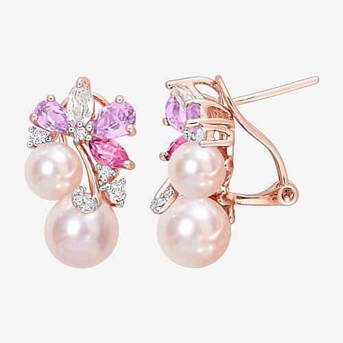 Click here for Womens Pink Cultured Freshwater Pearl 18K Rose Gol... prices