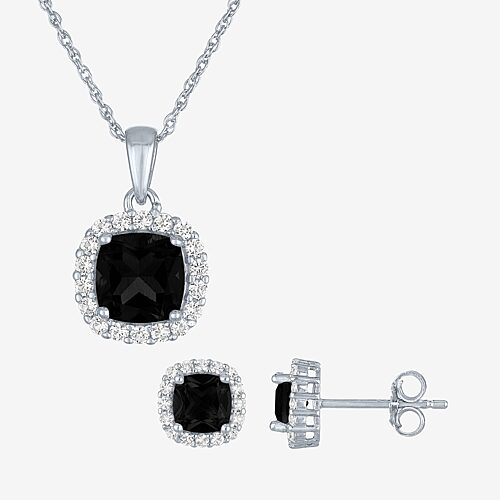 Gemstone Sterling Silver 2-pc. Jewelry Set  One Size  Onyx