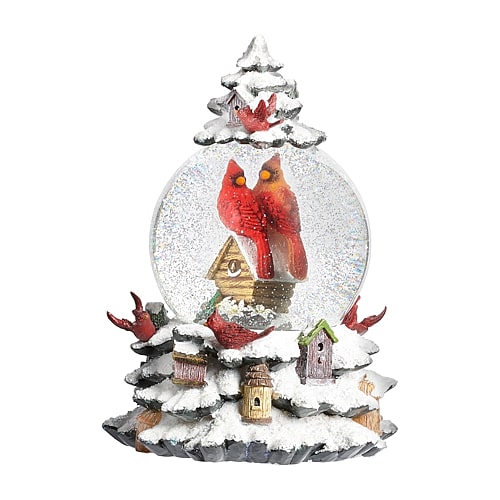 Click here for Roman 9in Lights Swirl Cardinal Dome Christmas Sno... prices