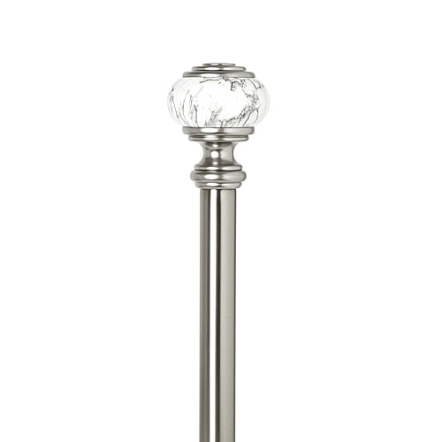 Umbra Marble Knob 1 IN Adjustable Curtain Rod  One Size  Silver