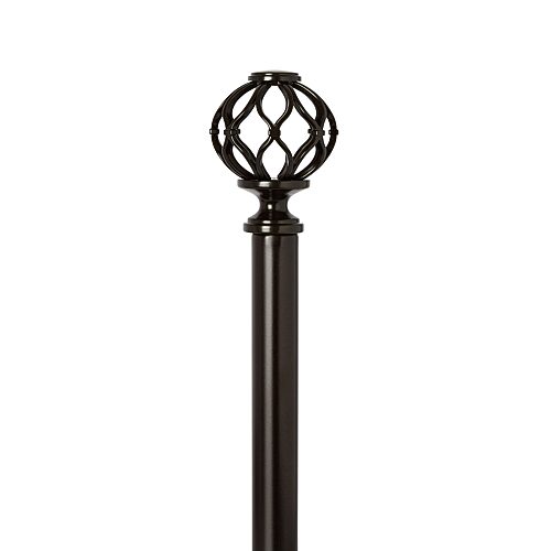 Umbra Cage Ball 1 IN Adjustable Curtain Rod  One Size  Brown