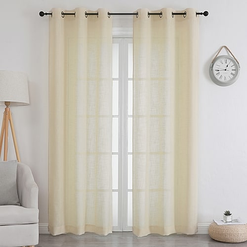 Click here for Newton Grommet Top Sheer Set of 2 Curtain Panel  O... prices