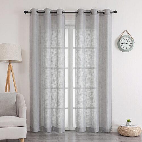 Click here for Newton Grommet Top Sheer Set of 2 Curtain Panel  O... prices