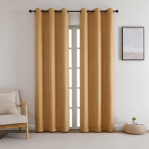Click here for Mylon Grommet Top Blackout Set of 2 Curtain Panel... prices