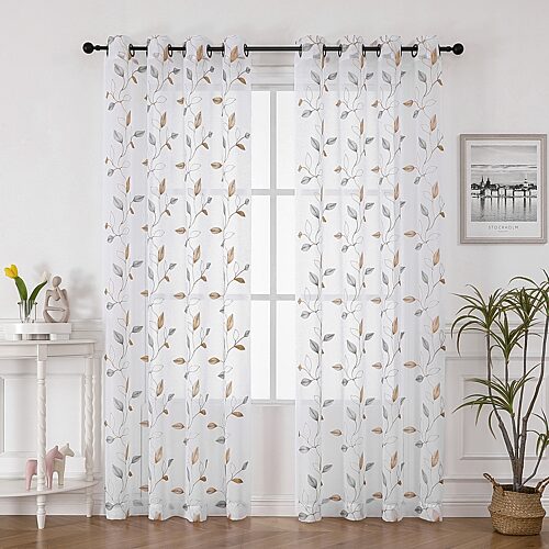 Click here for Regal Home Cedar Embroidered Grommet Top Embroider... prices