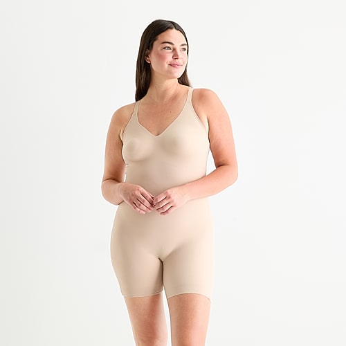Click here for Ambrielle Low Back Mid Thigh Bodysuit  Small  Whit... prices