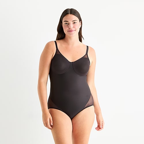 Click here for Ambrielle Sheer Shaping Bodysuit  B  Black prices